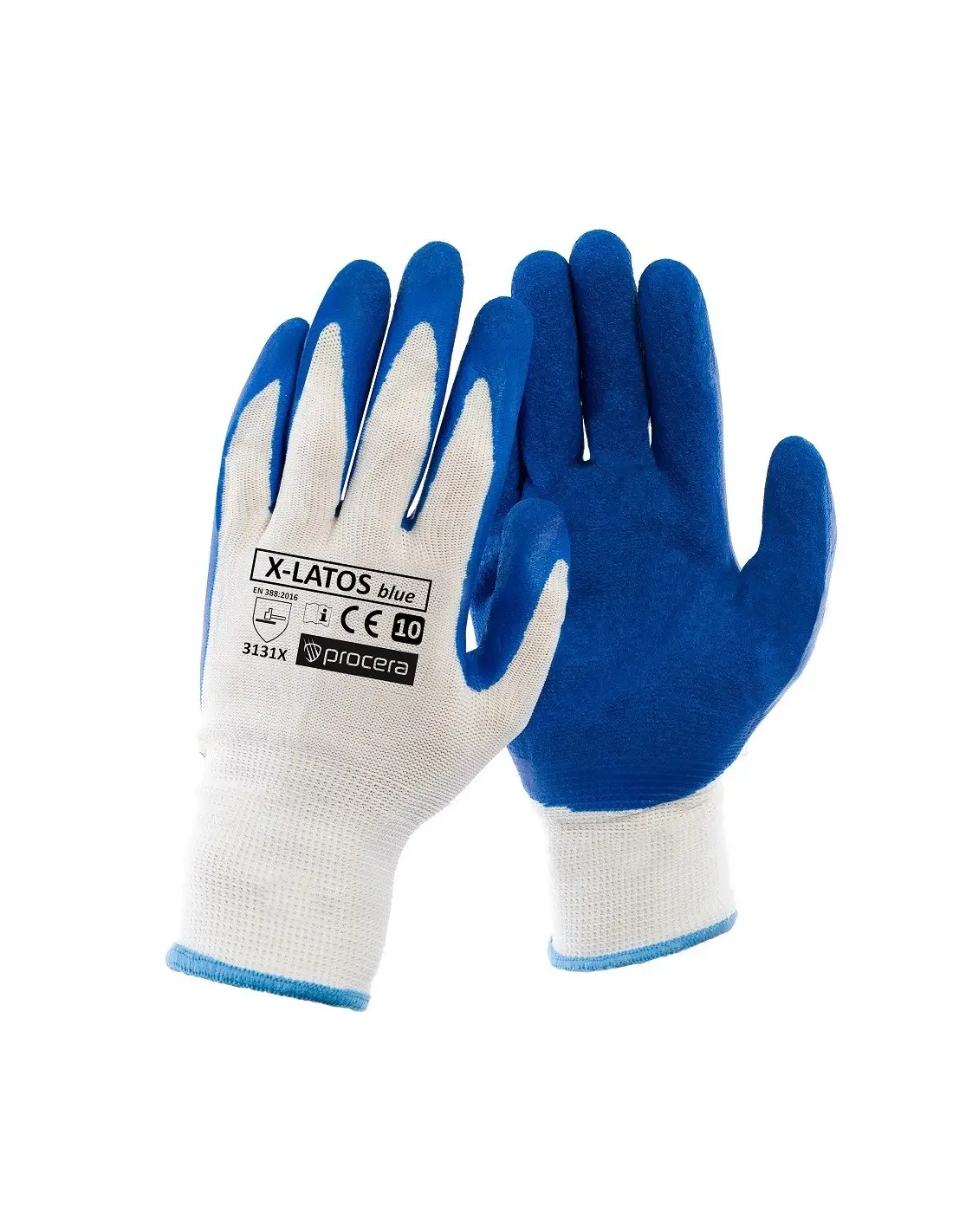 Manusi de protectie X-LATOS BLUE cu latex rugos