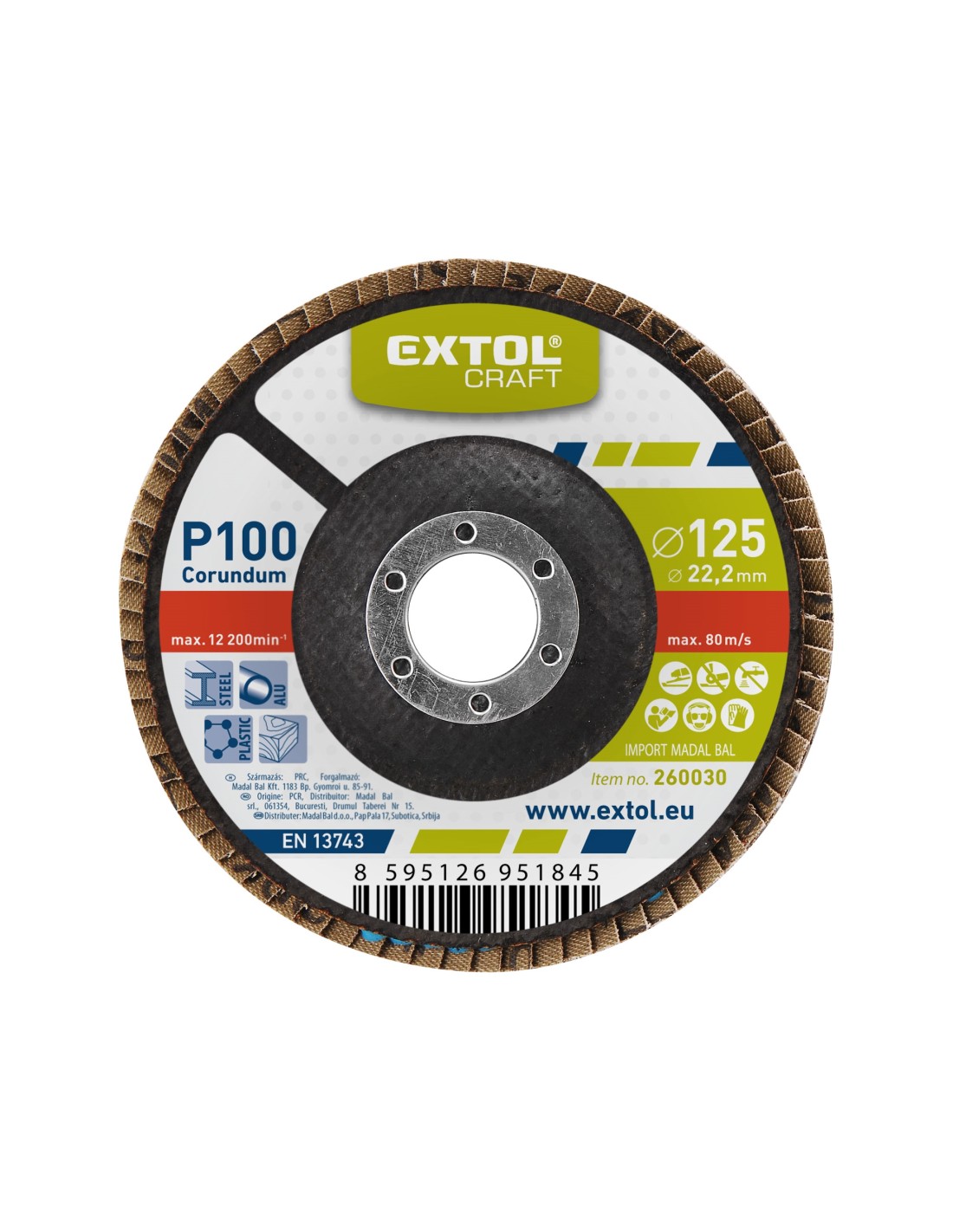 Disc lamelar 125mm P100 Extol Craft 260030